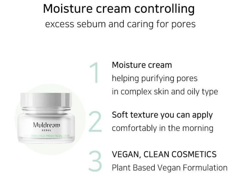 Muldream Crema "Vegan green mild fresh facial cream" - Kosmeticos