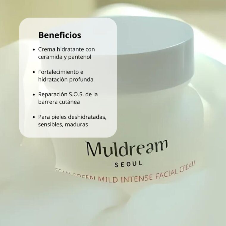 Muldream Crema «Vegan green mild intense facial cream» – Kosmeticos