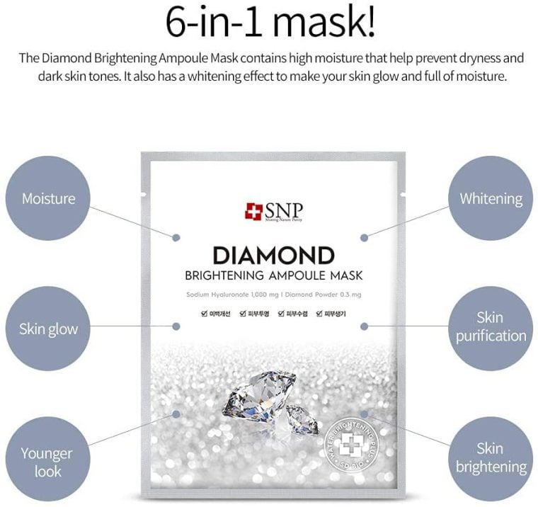 SNP Mascarilla "Diamond Brightening Ampoule Mask" - Kosmeticos