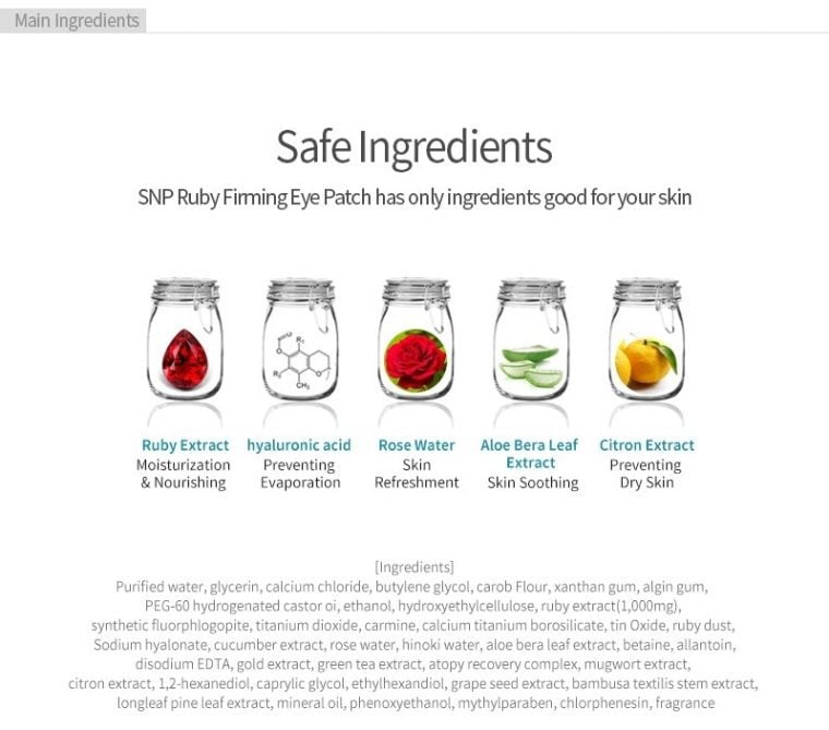 SNP Parches "Ruby Firming Eye Patch" - Kosmeticos