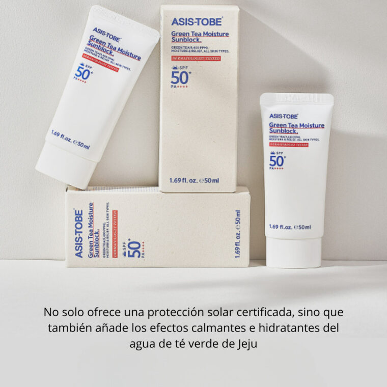 Asis-Tobe Protector Solar «Green Tea Moisture Sunblock» – Kosmeticos