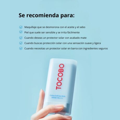 Tocobo Protector Solar «Cotton Soft Sun Stick» – Kosmeticos