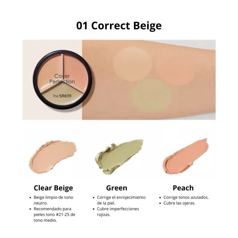The Saem Correctores “Cover Perfection Triple Pot Concealer” – Kosmeticos